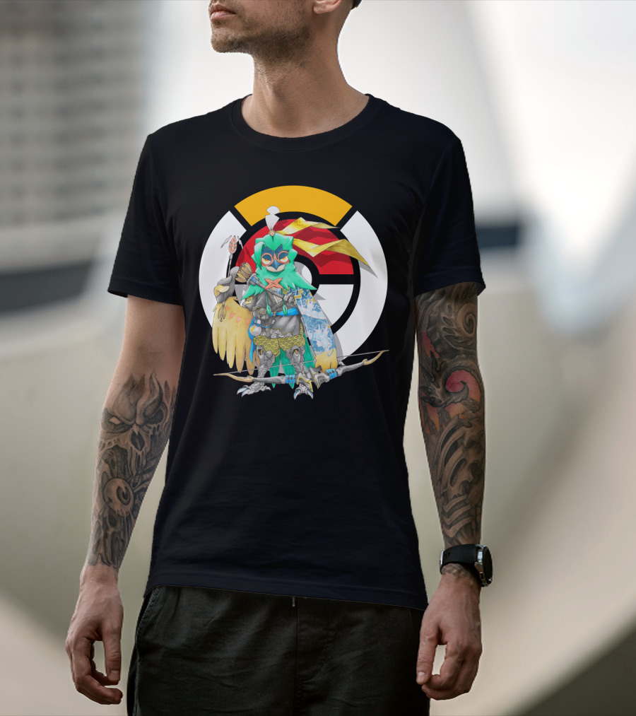 Pokemon X Overwatch Decidueye Hanzo Crossover T-Shirt