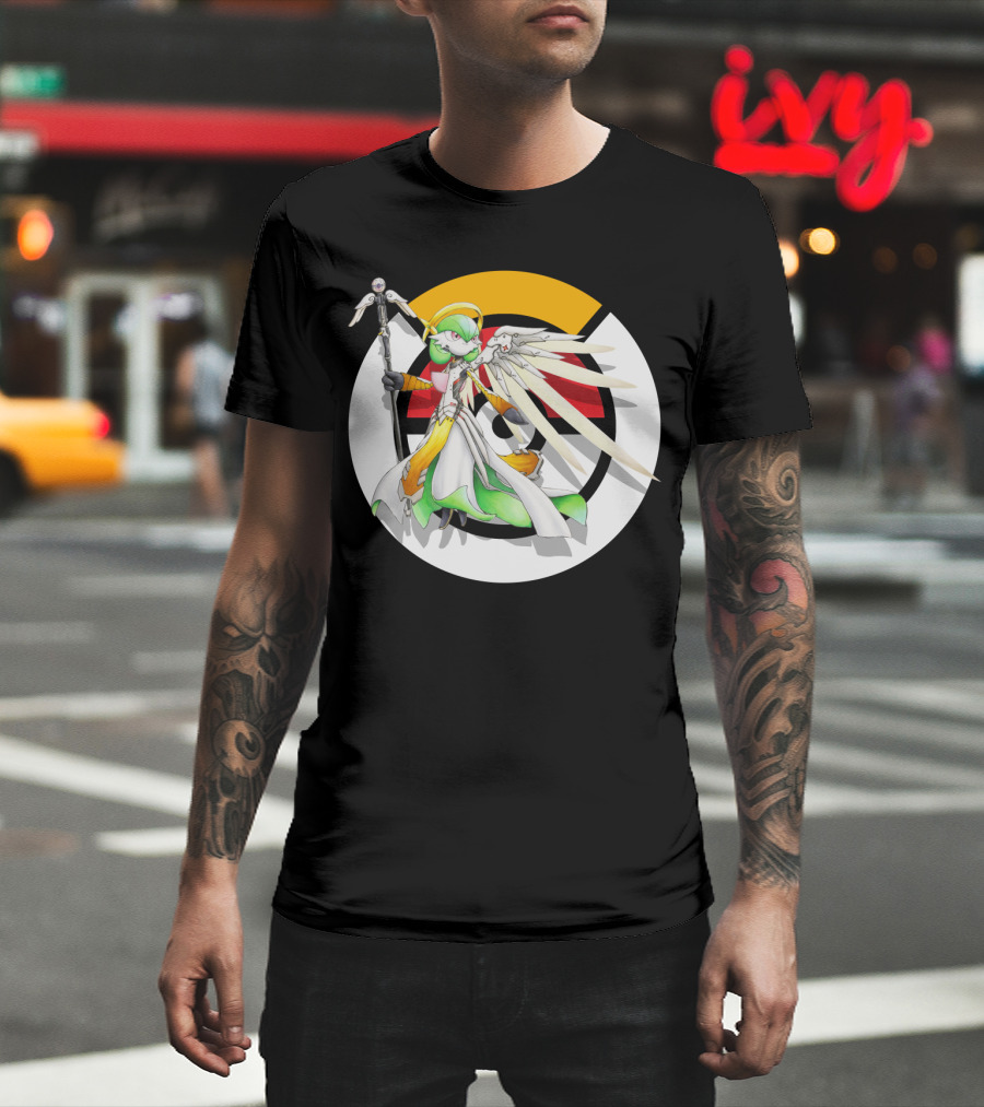 Pokemon Overwatch Gardevoir Mercy Crossover T-Shirt