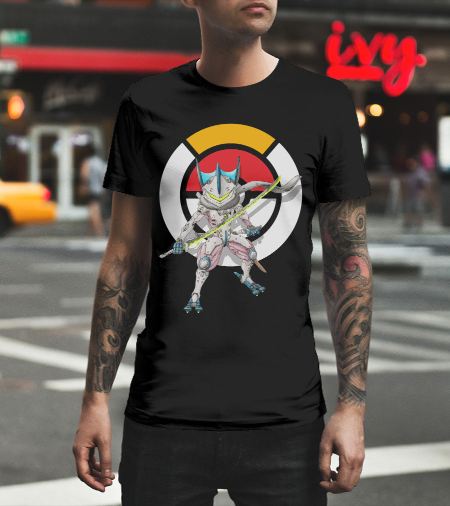 POKEMON OVERWATCH GRENINJA GENJI Crossover Fusion T-Shirt