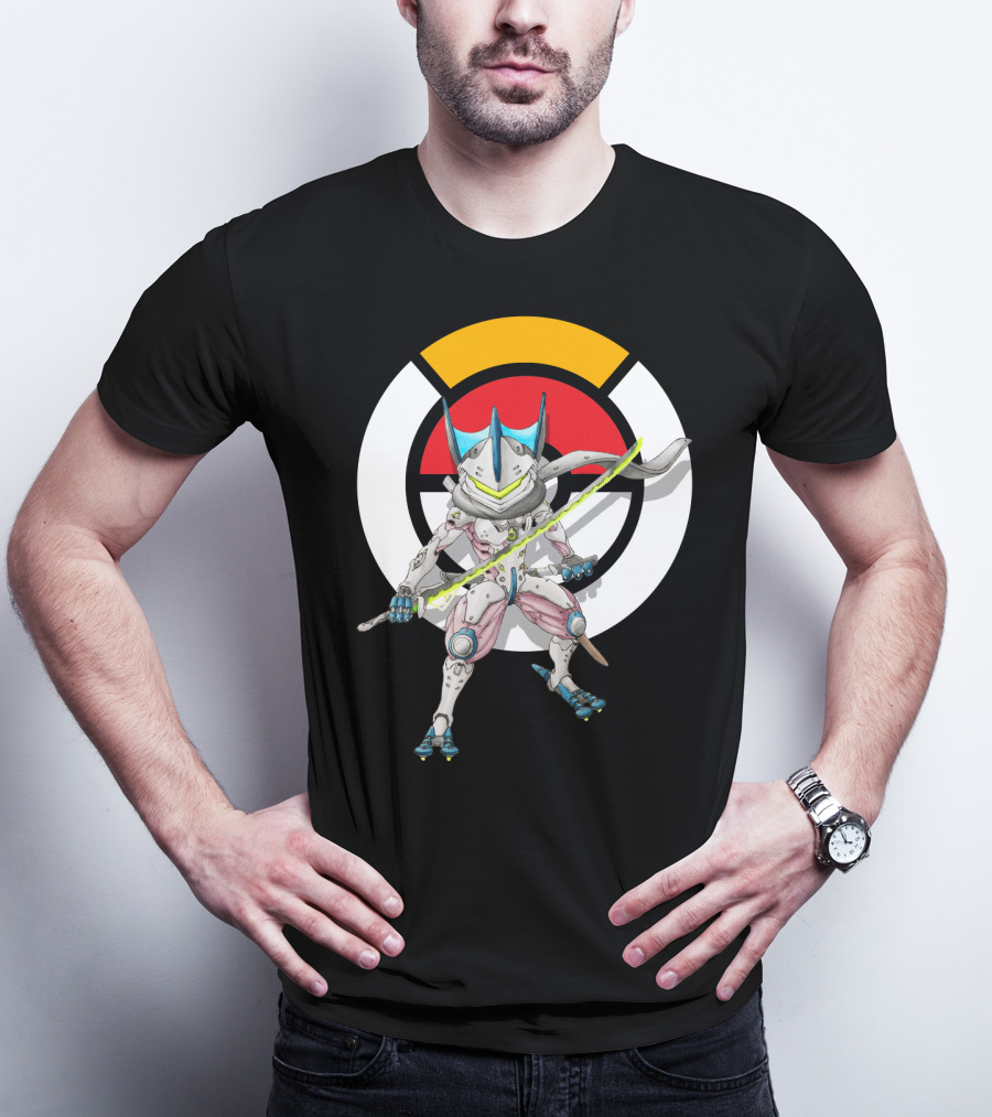 POKEMON OVERWATCH GRENINJA GENJI Crossover Fusion T-Shirt
