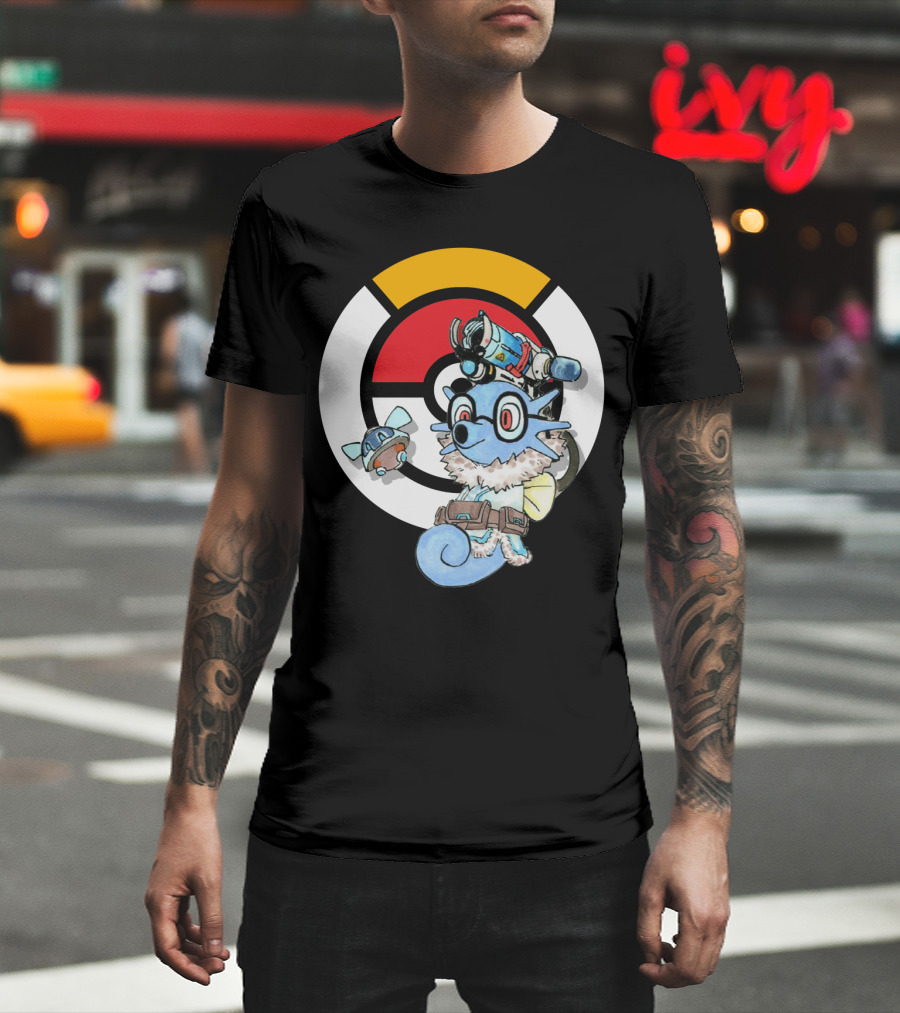 POKEMON X HORSEA MAY Crossover With Hat Glasses Backpack And Poké Ball T-Shirt