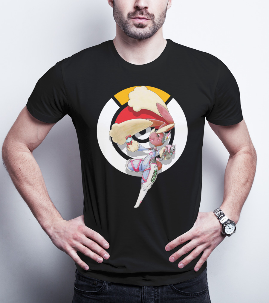 Pokemon X Overwatch Lopunny D.va Mecha Crossover T-Shirt