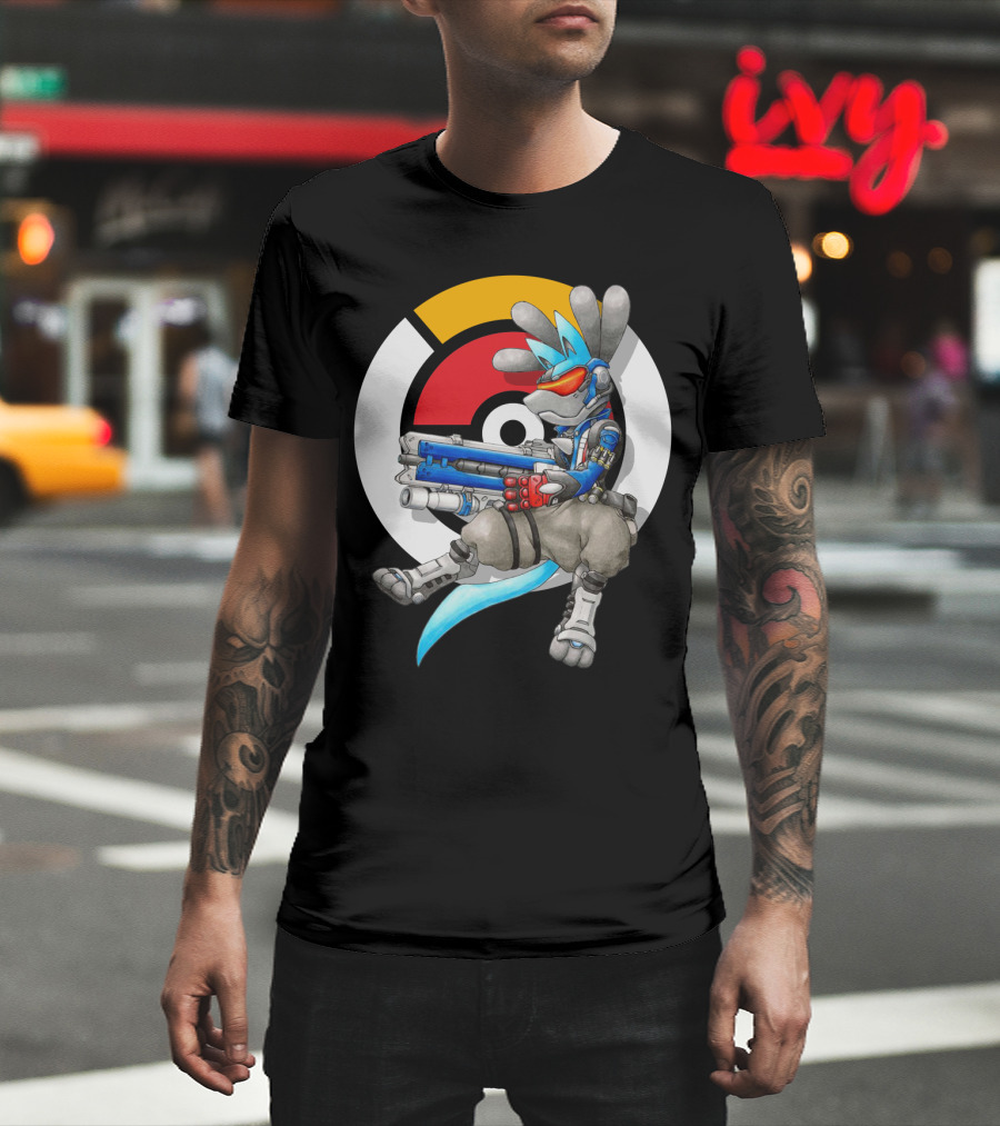 Pokemon X Overwatch Lucario X Soldier T-Shirt