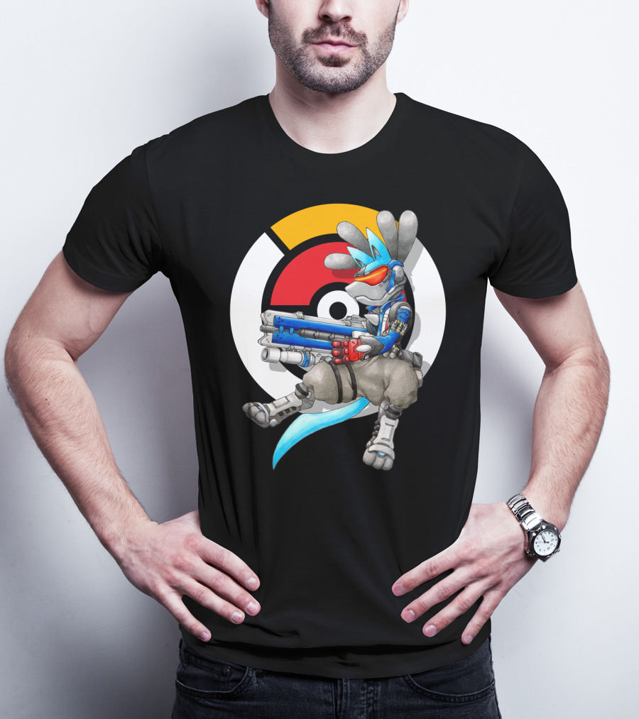 Pokemon X Overwatch Lucario X Soldier T-Shirt