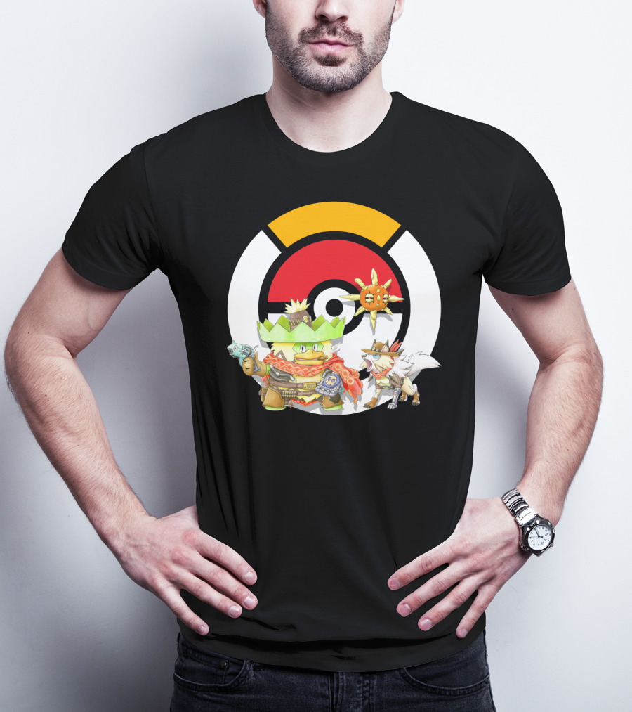 Pokemon X Overwatch Ludicolo Lycanroc Mccree Solrock Crossover T-Shirt