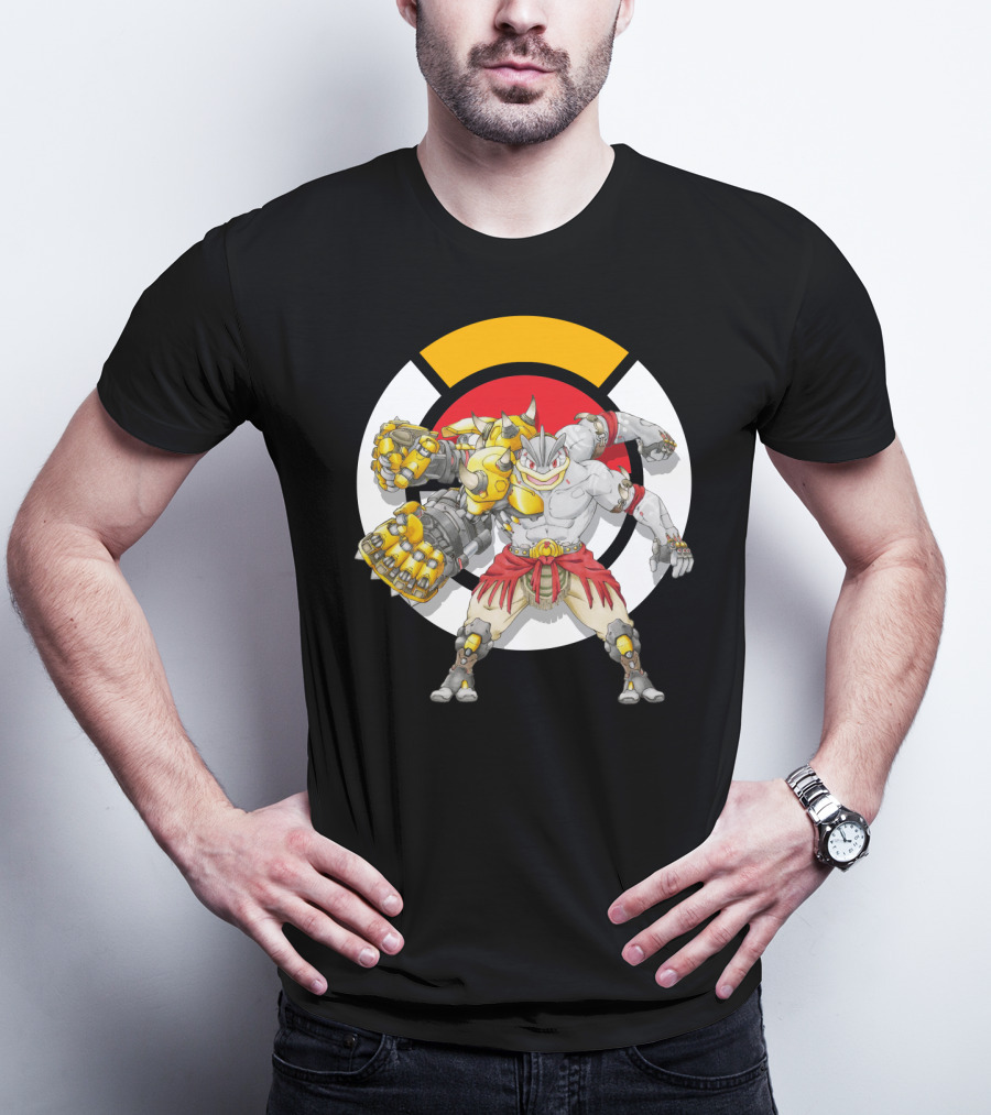 Pokemon X Overwatch Mashup Machamp X Doomfist T-Shirt