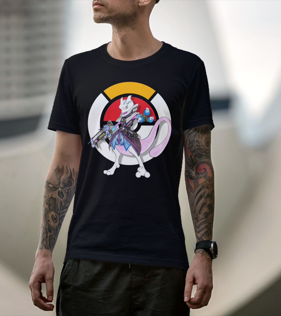 Pokemon X Overwatch Mewtwo X Sombra Icon Mashup T-Shirt