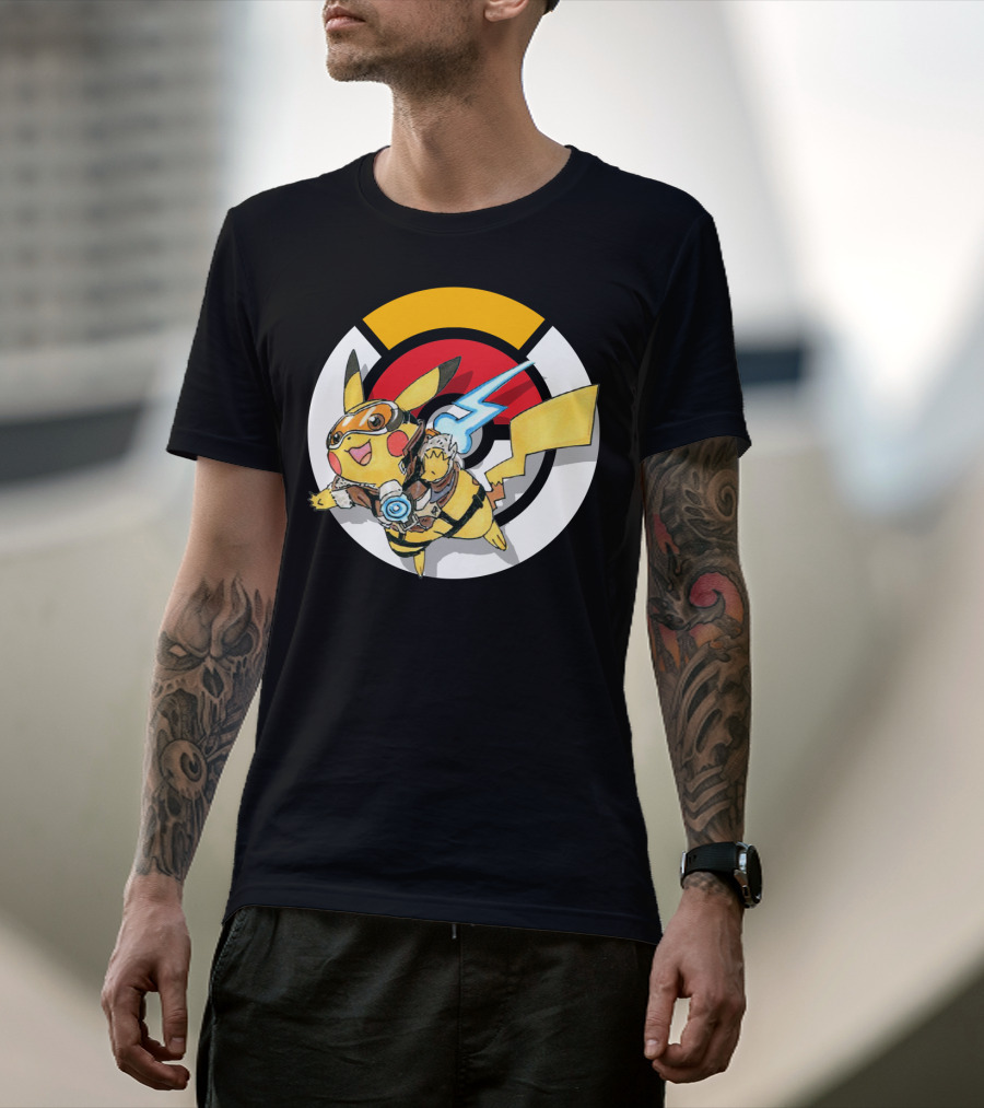 Pokemon X Overwatch Crossover Pikachu X Tracer T-Shirt
