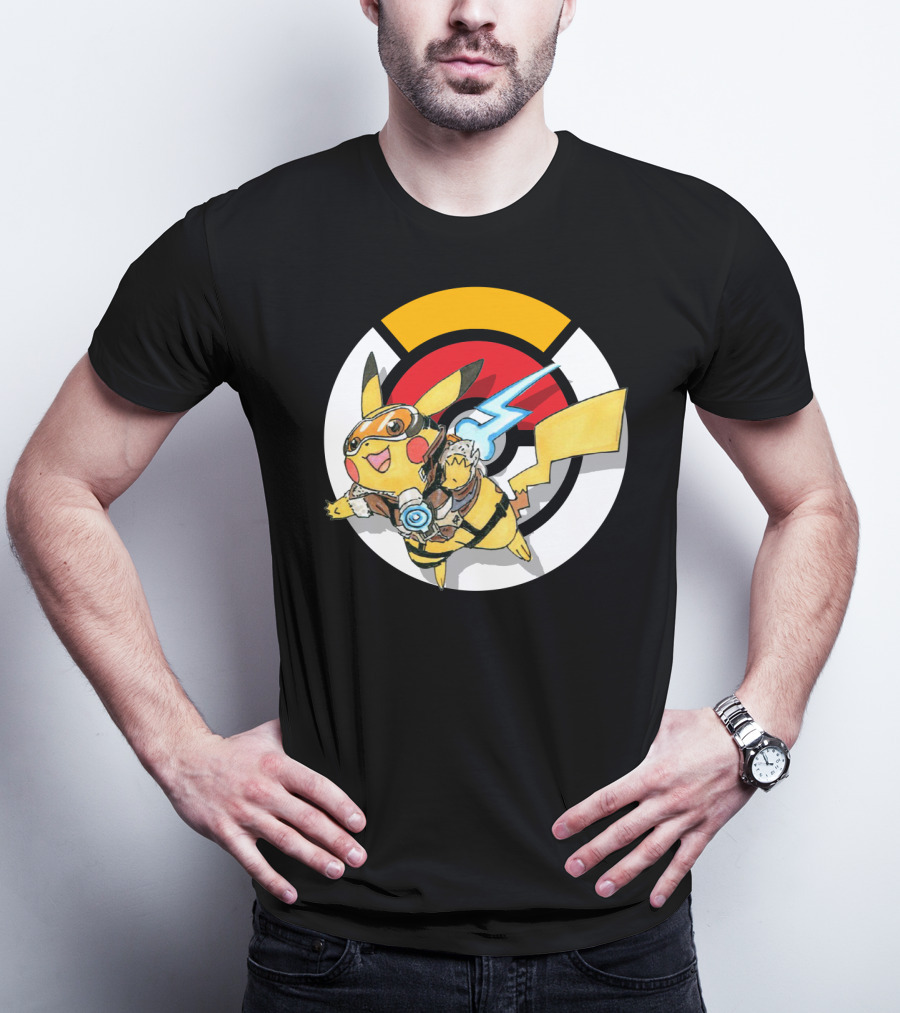 Pokemon X Overwatch Crossover Pikachu X Tracer T-Shirt