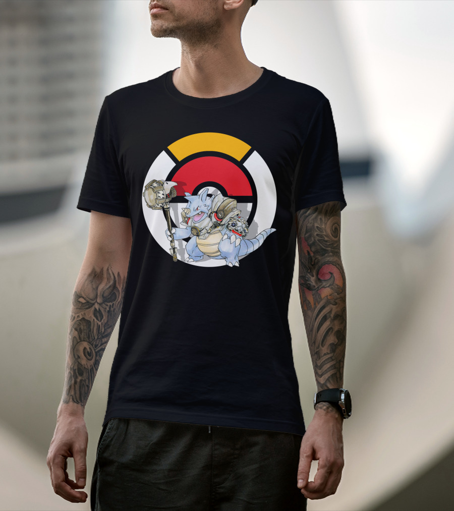 POKEMON X OVER RHYDON X REINHARDT Crossover Fusion With Iconic Elements T-Shirt