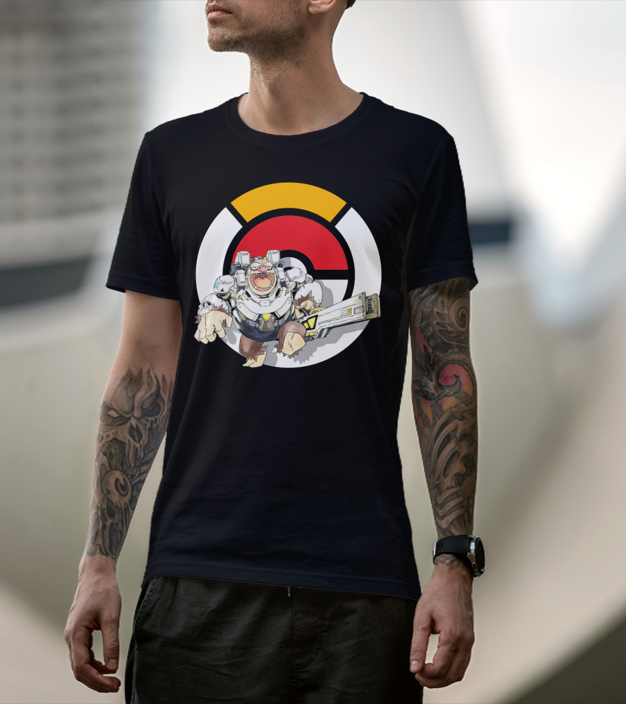 POKEMON X OVERWATCH SLAKING WINSTON Crossover T-Shirt
