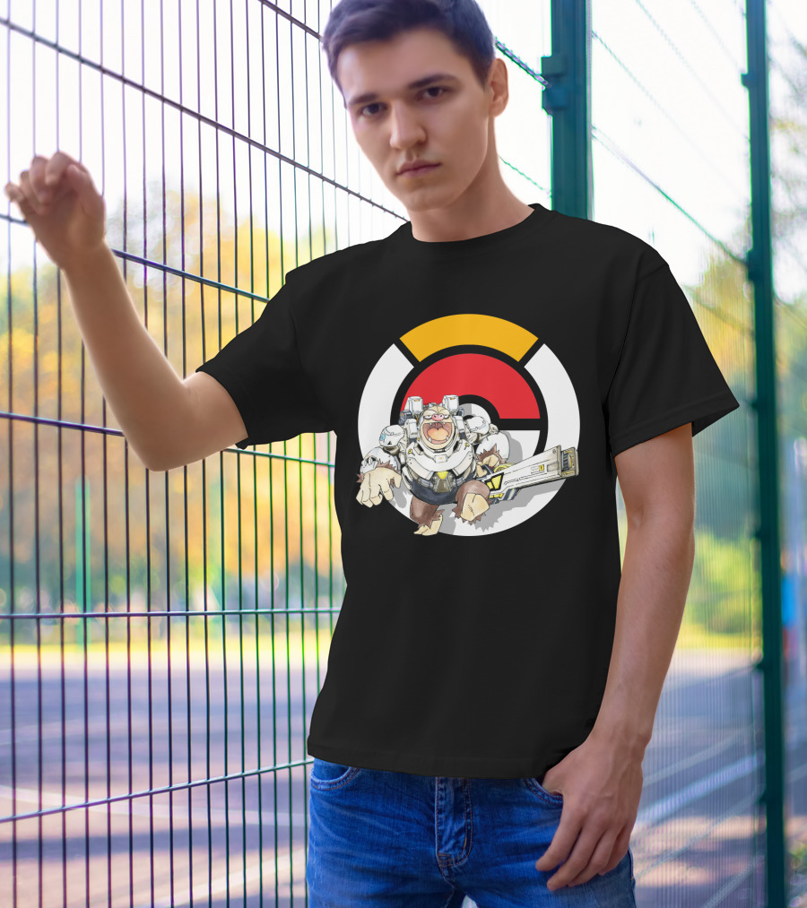 POKEMON X OVERWATCH SLAKING WINSTON Crossover T-Shirt
