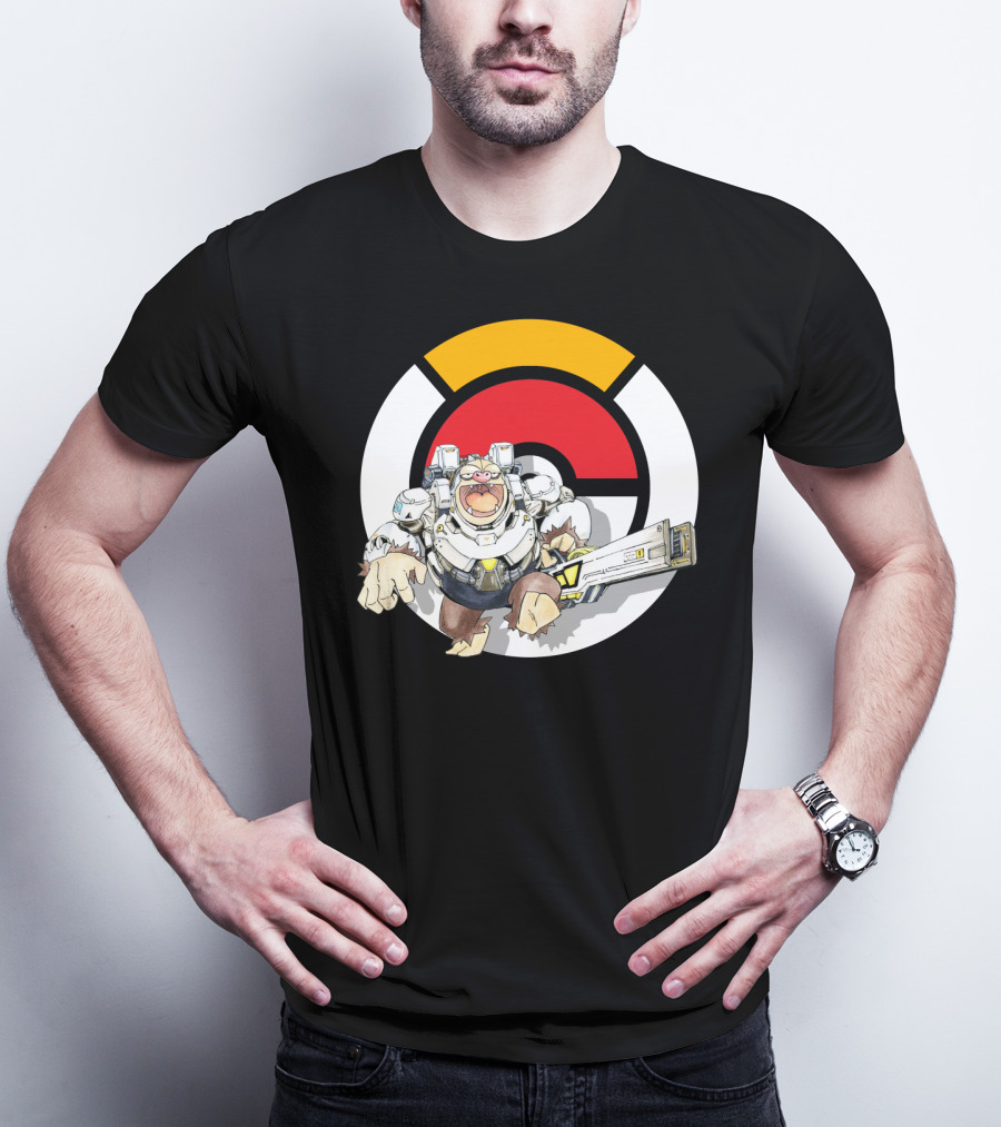POKEMON X OVERWATCH SLAKING WINSTON Crossover T-Shirt