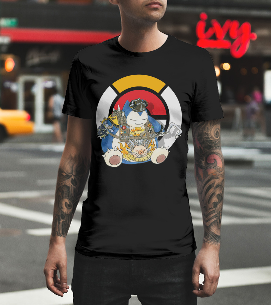 Pokemon Snorlax Hog Power Overwatch Crossover T-Shirt