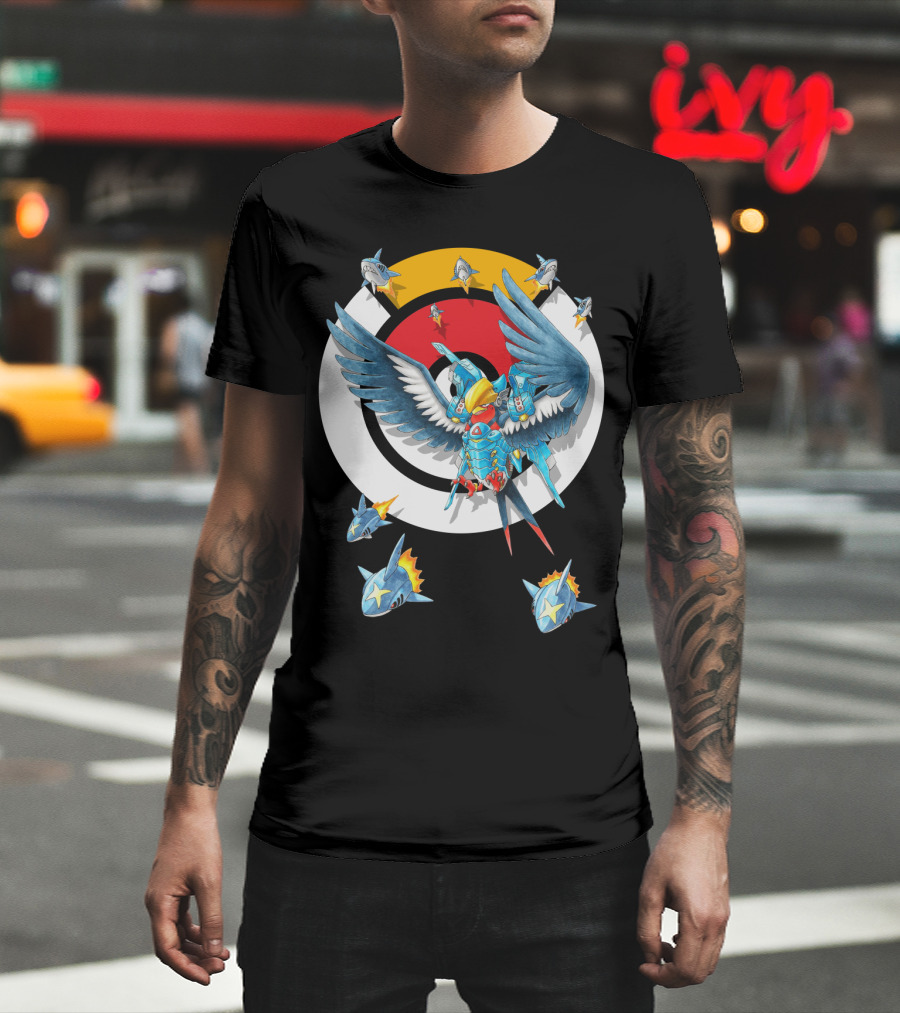 Pokemon Swellow Pharah Battle Symbols Sharks Circle T-Shirt