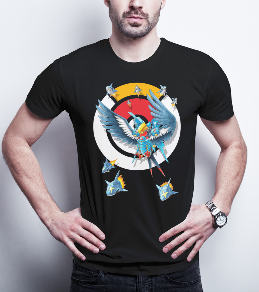 Pokemon Swellow Pharah Battle Symbols Sharks Circle T-Shirt