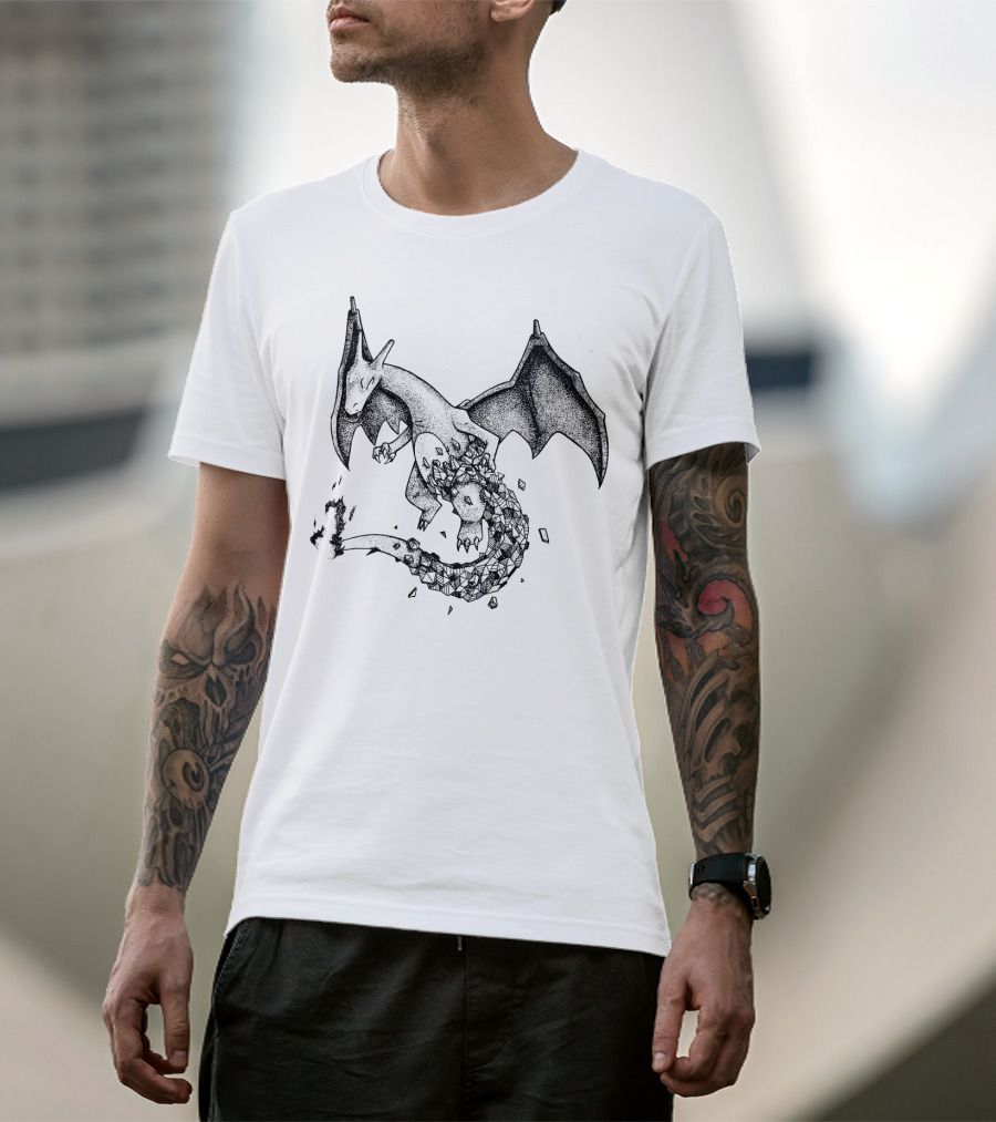 Geometric Charizard Pokemon Crystal Fragmented T-Shirt
