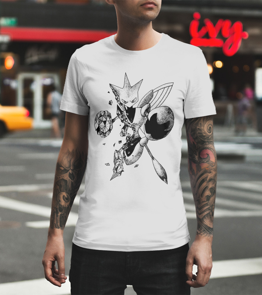 Geometric Scizor Pokemon Dotted T-Shirt