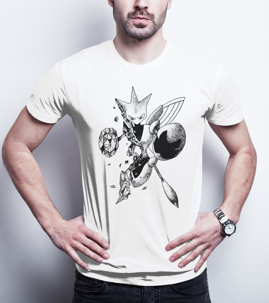 Geometric Scizor Pokemon Dotted T-Shirt