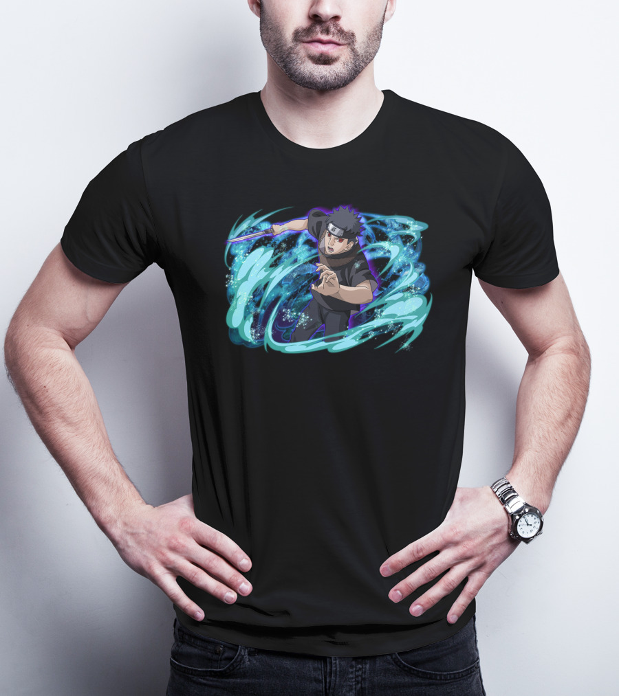 Shisui Uchiha Water Technique Anime Action Scene T-Shirt