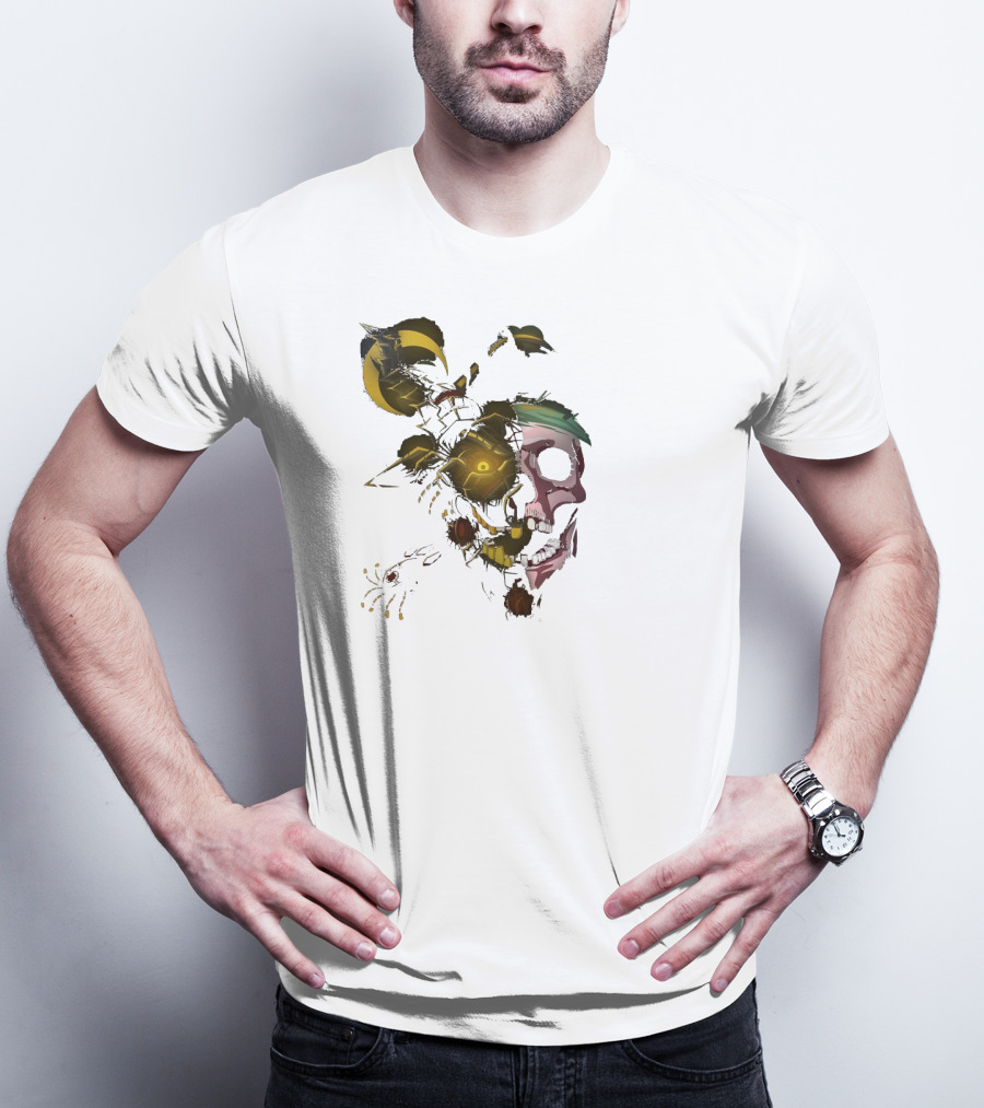 Blackbeard Pirates Skull And Lightning Crescent Moon T-Shirt