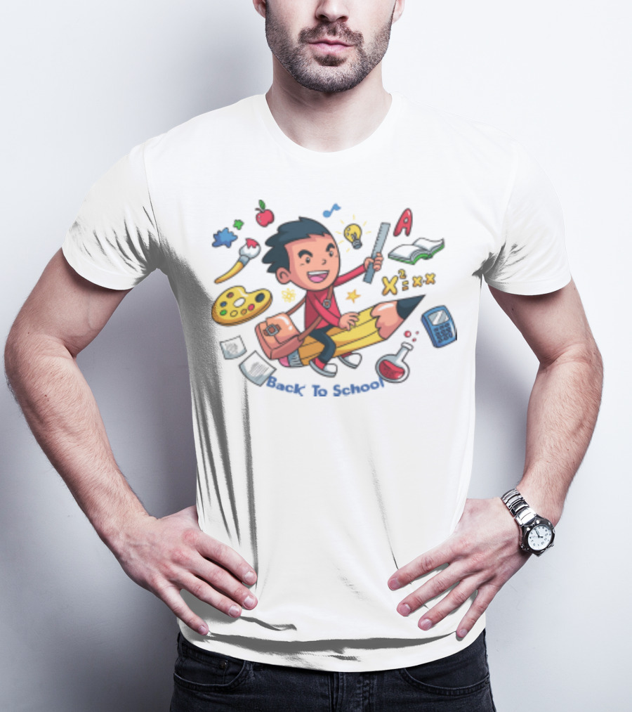 Fly To School Back To School Adventure With Art Mathematics And Science Elements T-Shirt