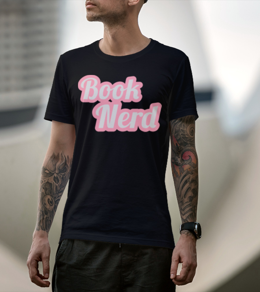 Book Nerd Back To School Style Pink Bubble Letters T-Shirt