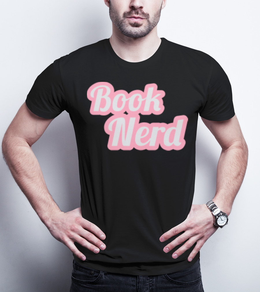 Book Nerd Back To School Style Pink Bubble Letters T-Shirt