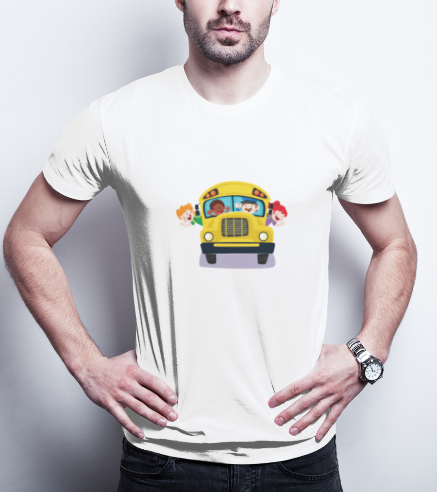Back To School Bus BOSS With Smiling Kids On Yellow School Bus T-Shirt