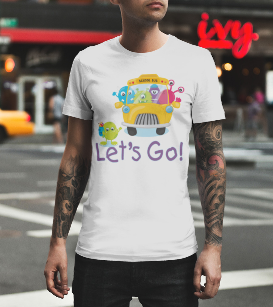 Let's Go Back To School With Colorful Monster School Bus Adventure T-Shirt