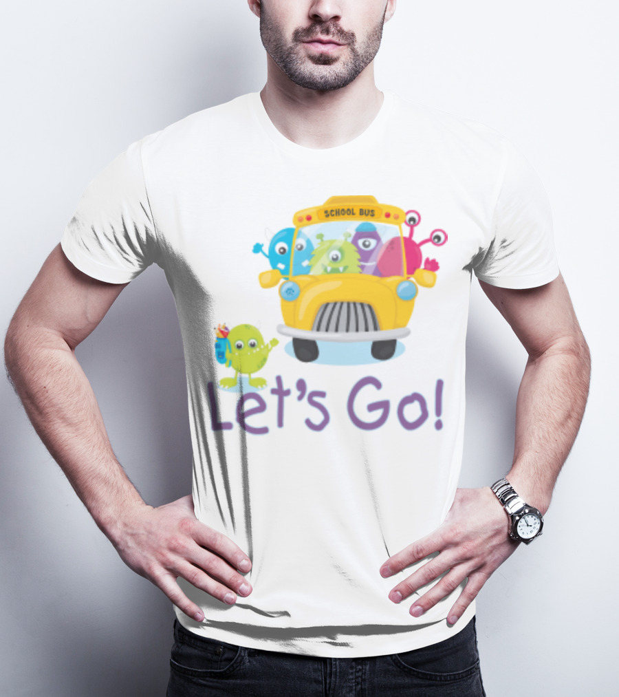 Let's Go Back To School With Colorful Monster School Bus Adventure T-Shirt