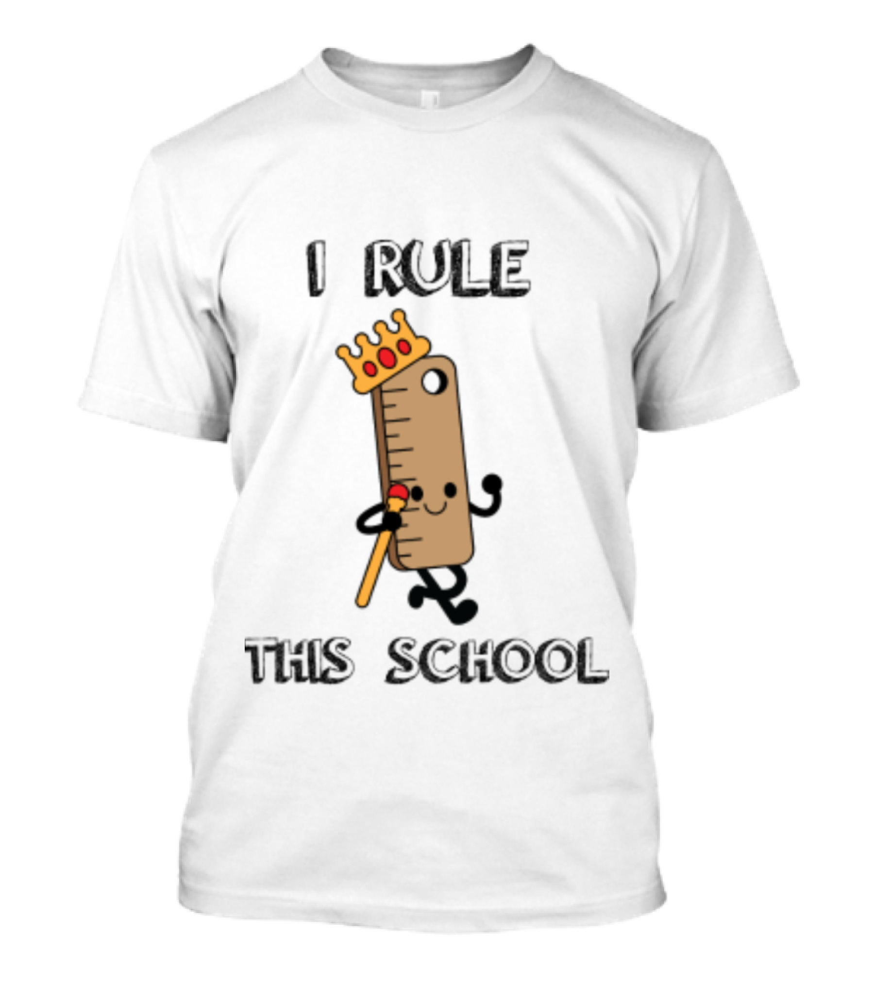 I Rule This School Crowned Ruler Cartoon Back To School T-Shirt