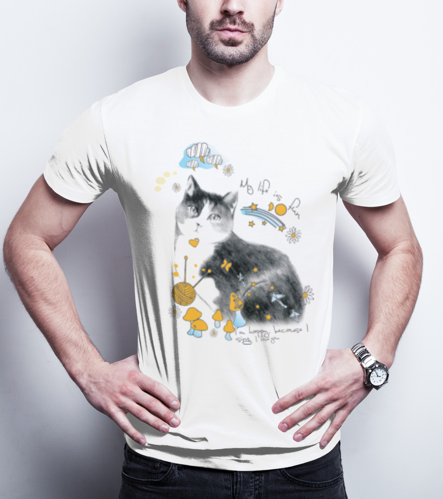 My Life Is Fun I'm Happy Because I Smile Kitty T-Shirt