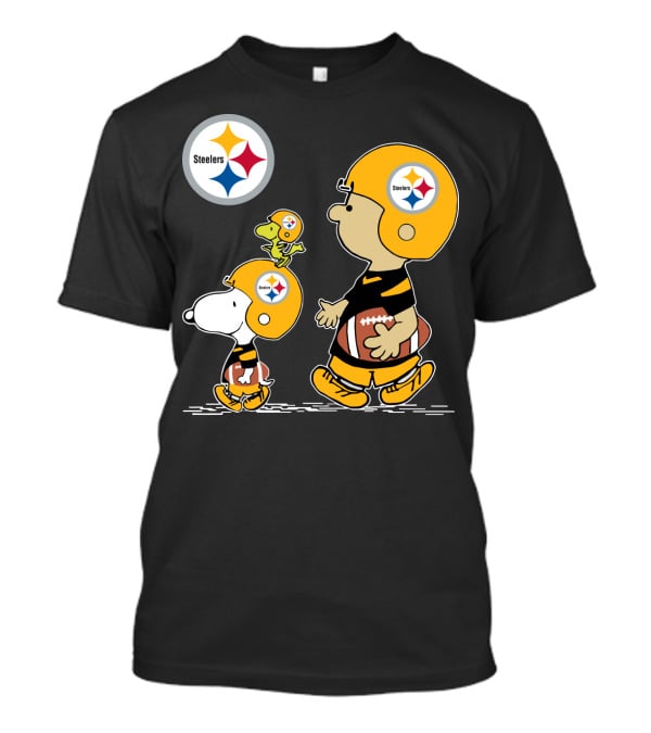 Steelers Christmas Peanuts Cute Football Charlie Brown Snoopy Woodstock T-Shirt