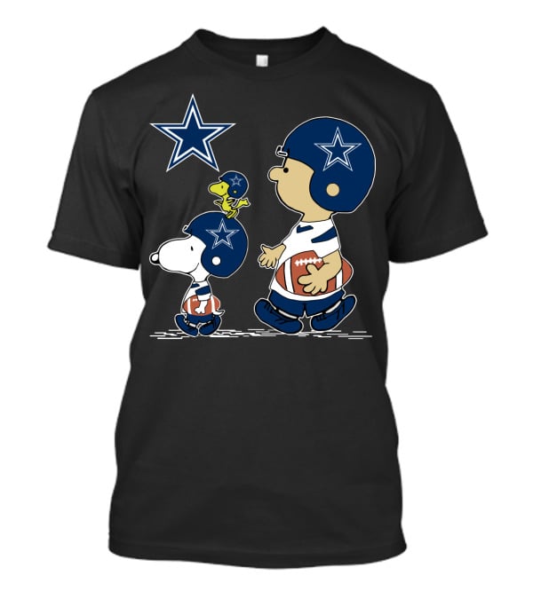 Dallas Cowboys Christmas Peanuts Cute Football Characters T-Shirt