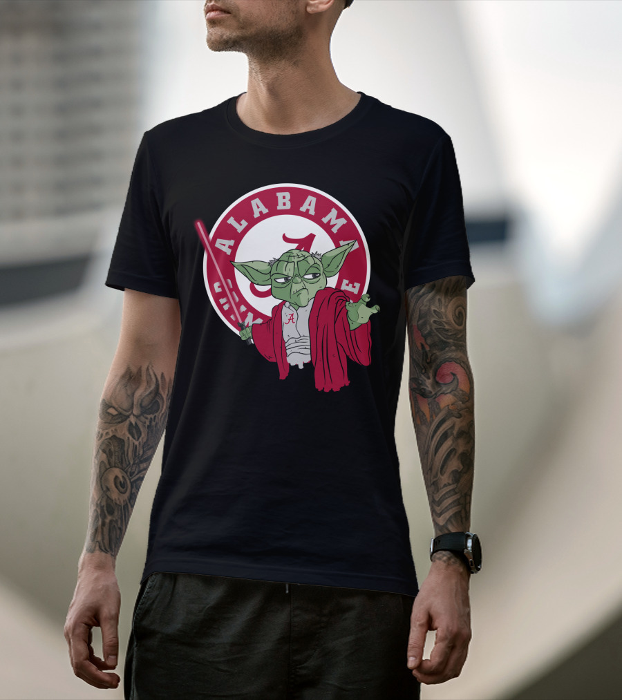 Alabama Crimson Tide Yoda With Lightsaber T-Shirt
