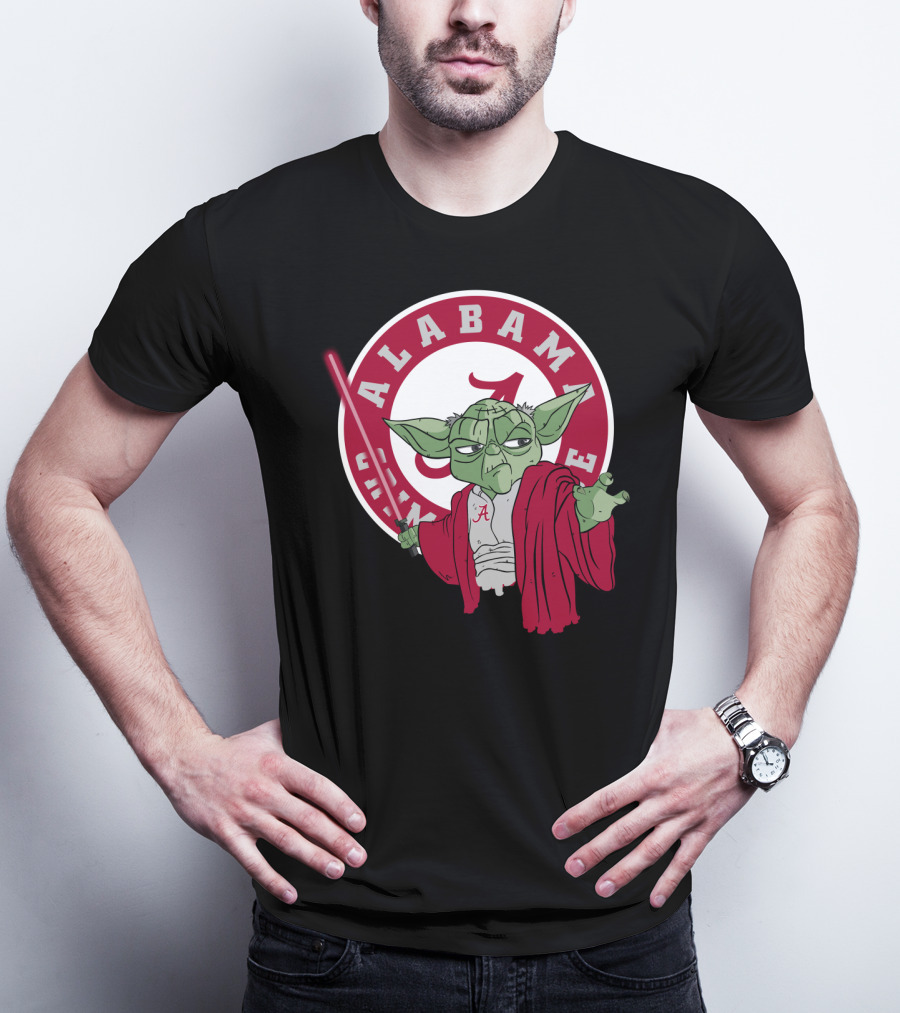 Alabama Crimson Tide Yoda With Lightsaber T-Shirt
