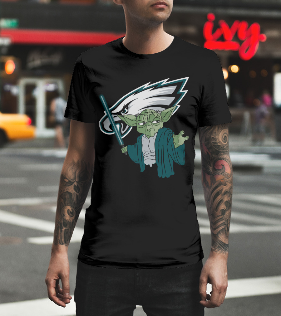 Eagles Yoda Lightsaber Star Wars Philadelphia Football T-Shirt