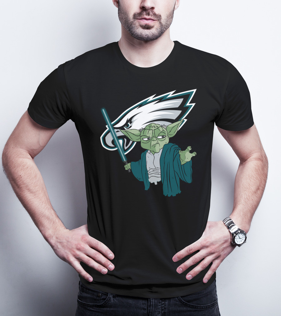 Eagles Yoda Lightsaber Star Wars Philadelphia Football T-Shirt