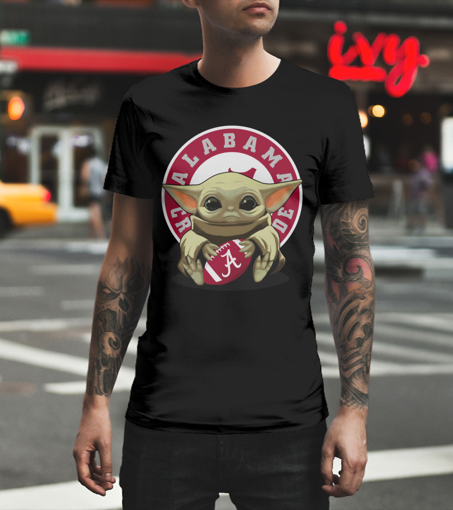Alabama Crimson Tide Yoda Baby Football T-Shirt
