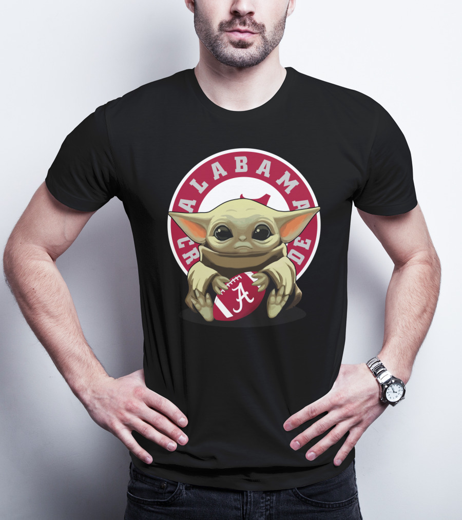 Alabama Crimson Tide Yoda Baby Football T-Shirt