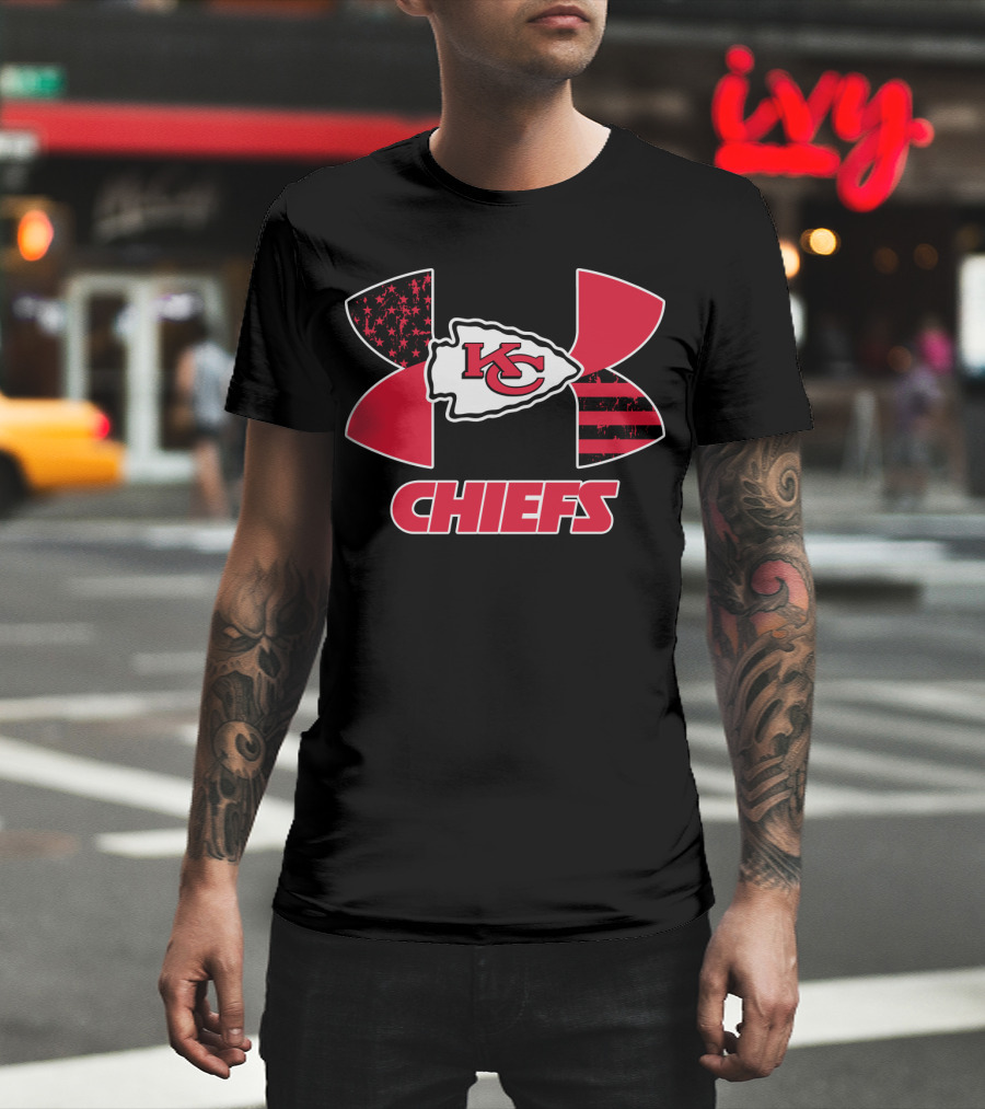 Under Armour Chiefs Kc Arrowhead Logo Stars And Stripes T-Shirt