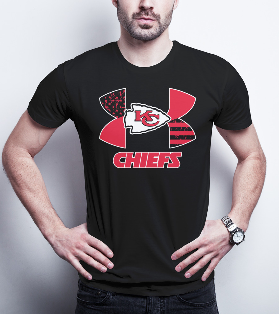Under Armour Chiefs Kc Arrowhead Logo Stars And Stripes T-Shirt