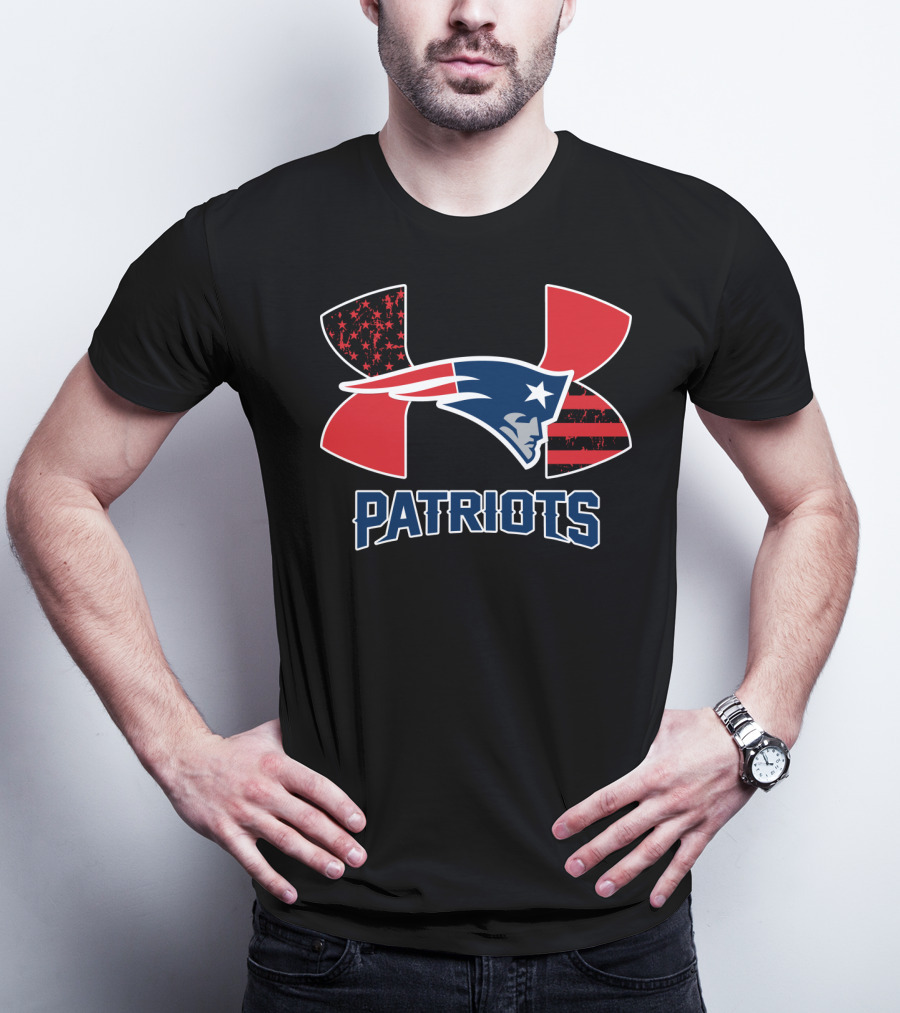 Patriots Under Armour Logo American Stars Stripes T-Shirt