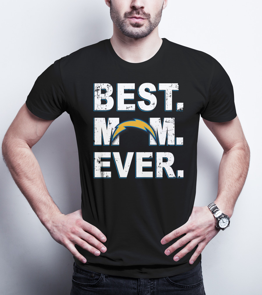 Best Mom Ever Chargers Bolt Fan T-Shirt
