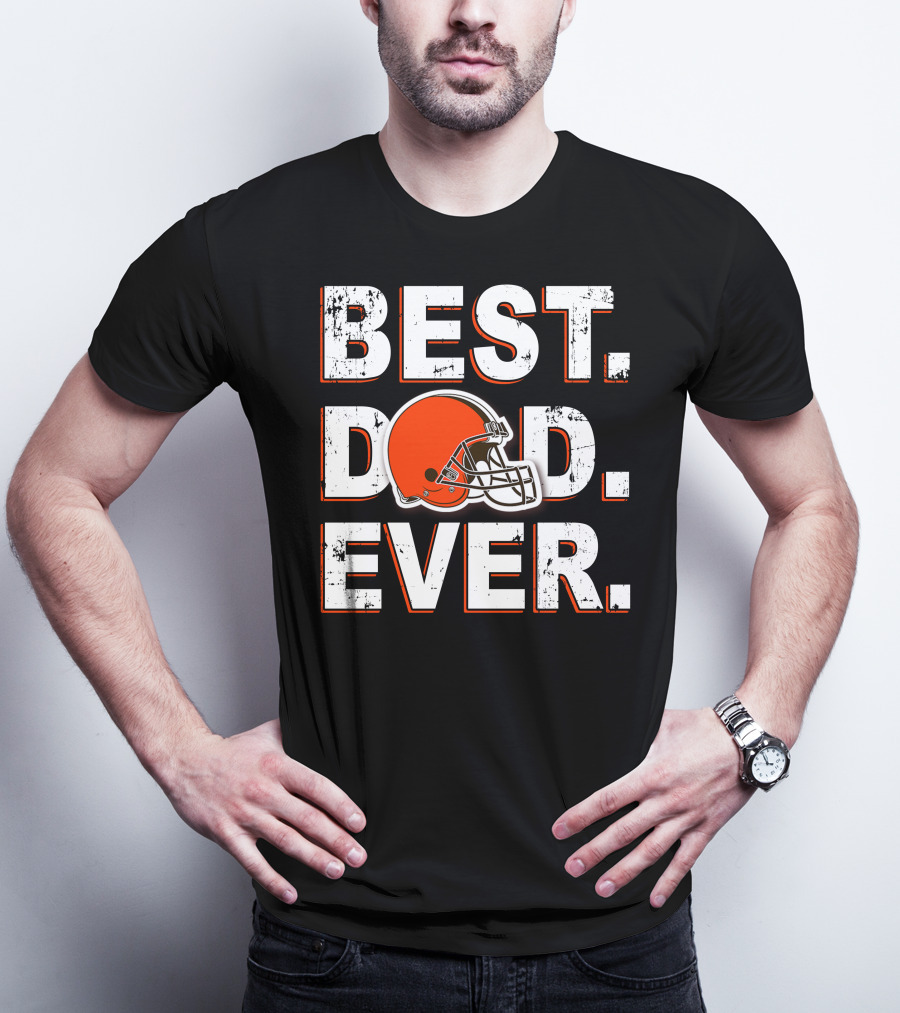Best Dad Ever Cleveland Football Helmet T-Shirt