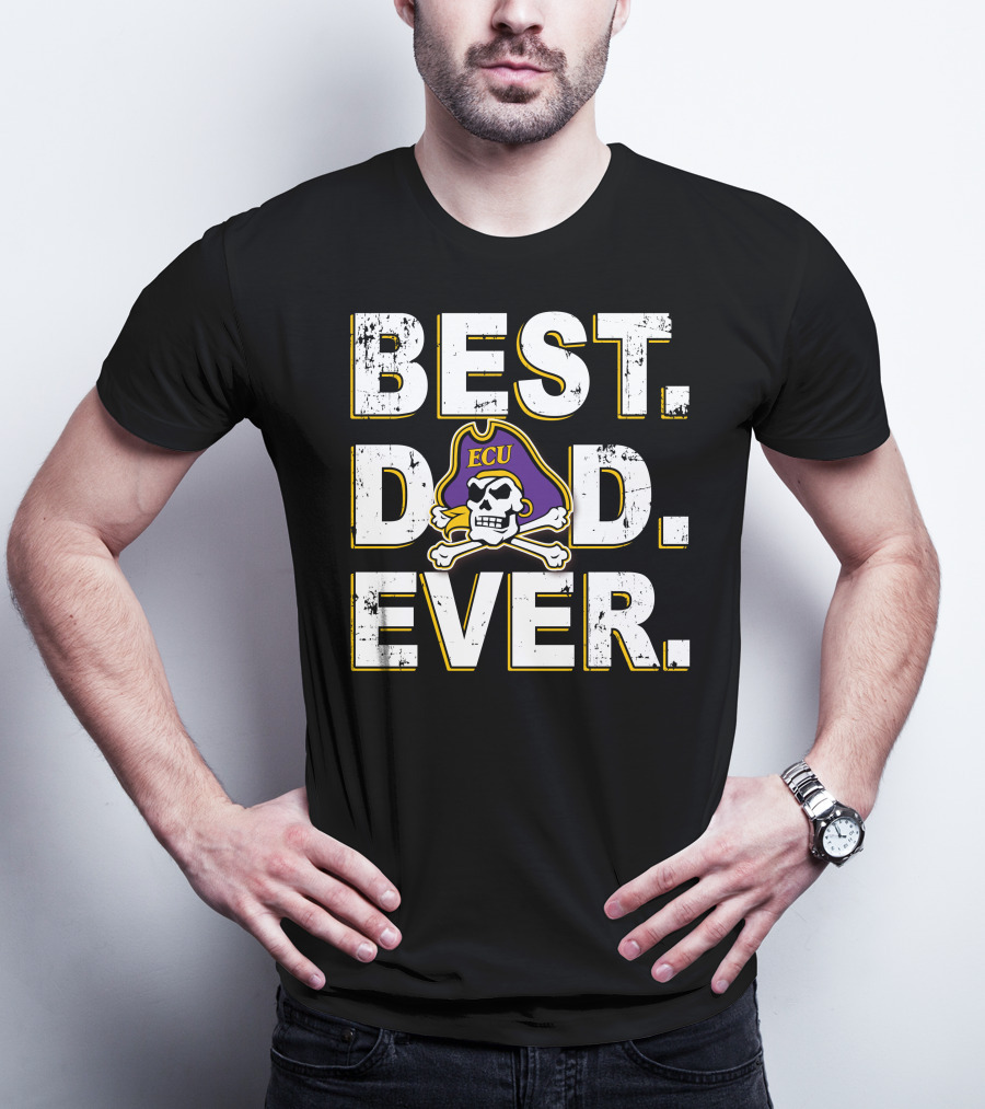 Best Dad Ever Ecu Pirate Skull Crossbones T-Shirt