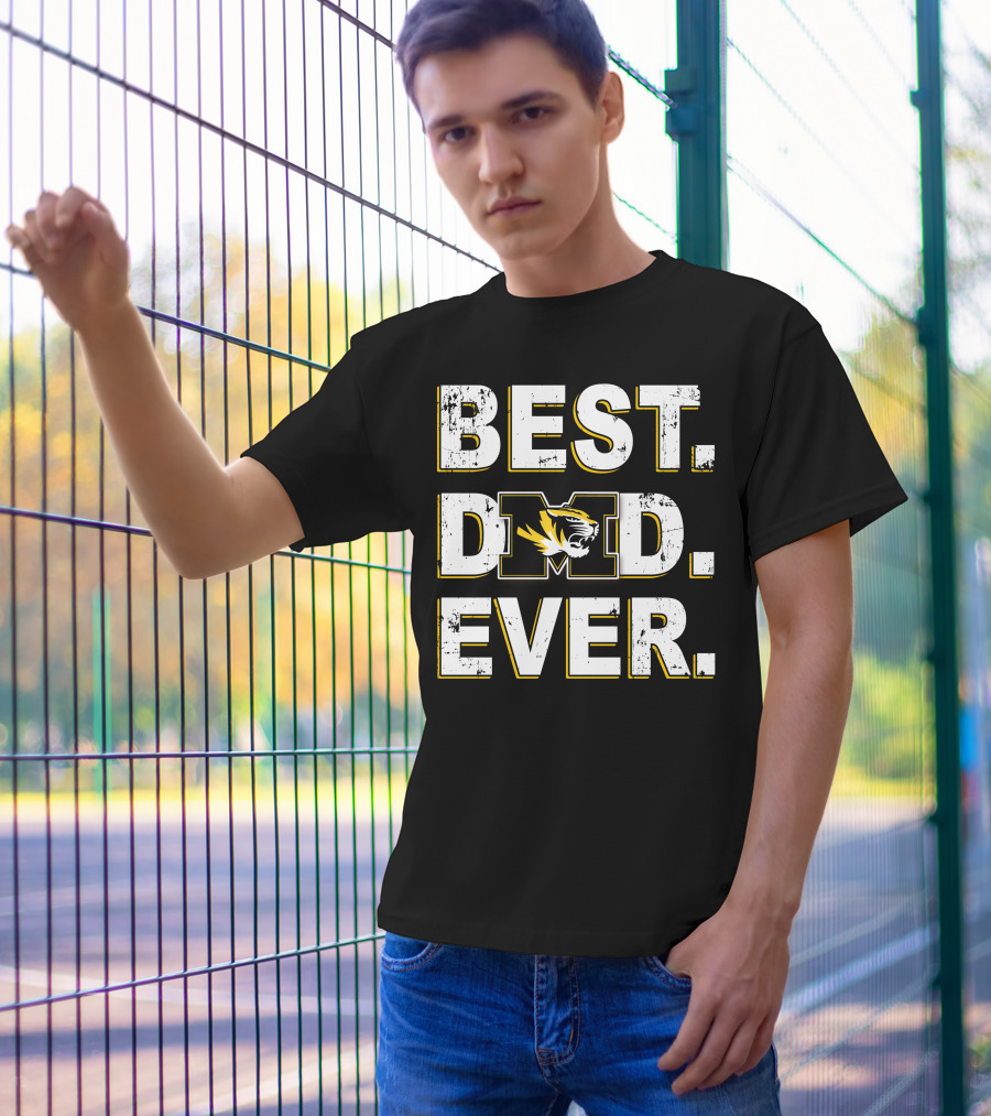 Best Dad Ever M Tiger T-Shirt