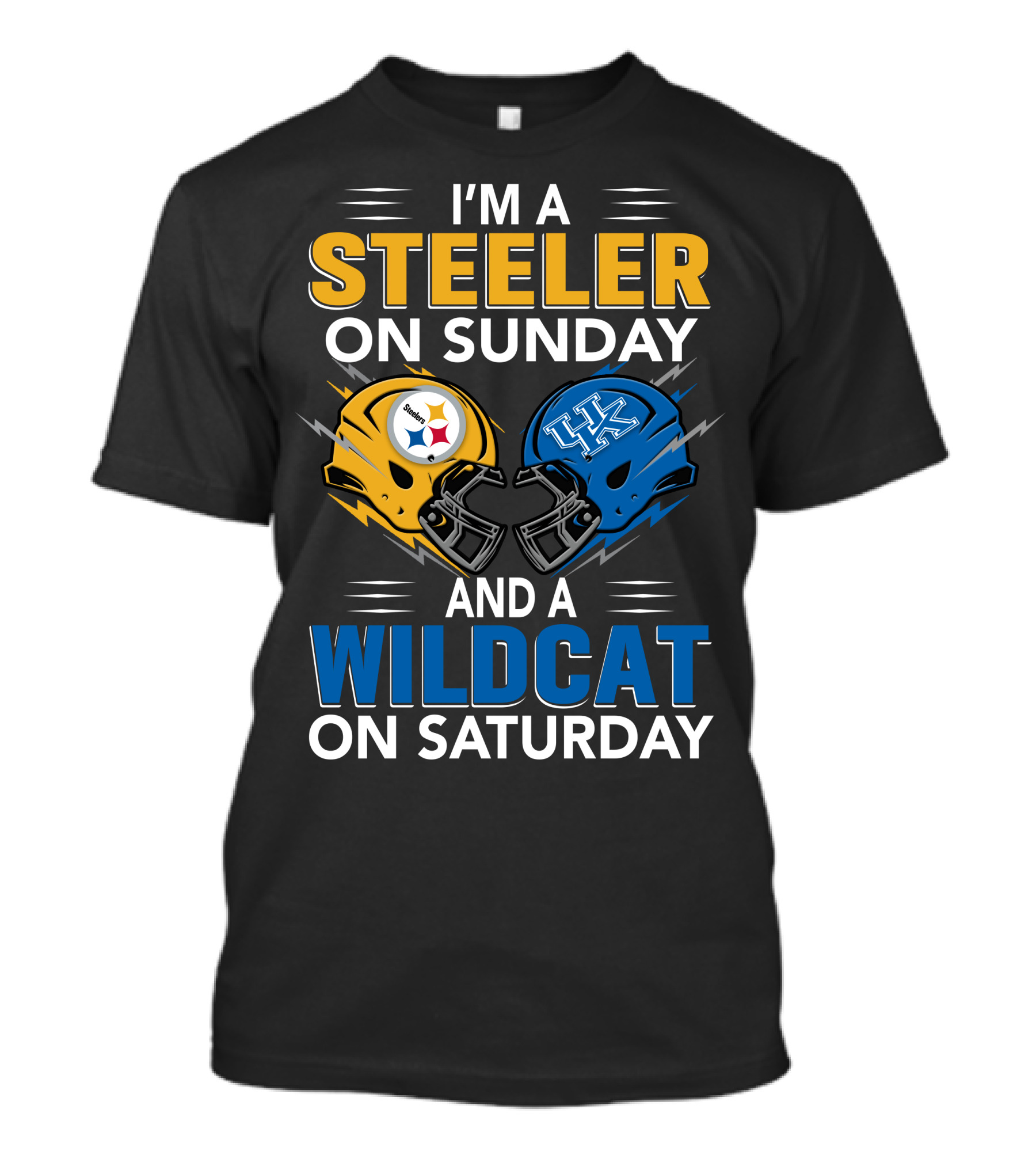 Steeler On Sunday Wildcat On Saturday Football Fan Pride Helmet T-Shirt