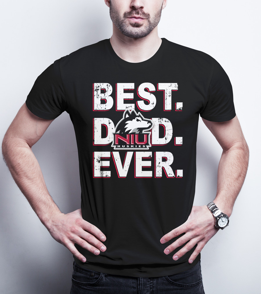 Best Dad Ever Niu Huskies T-Shirt
